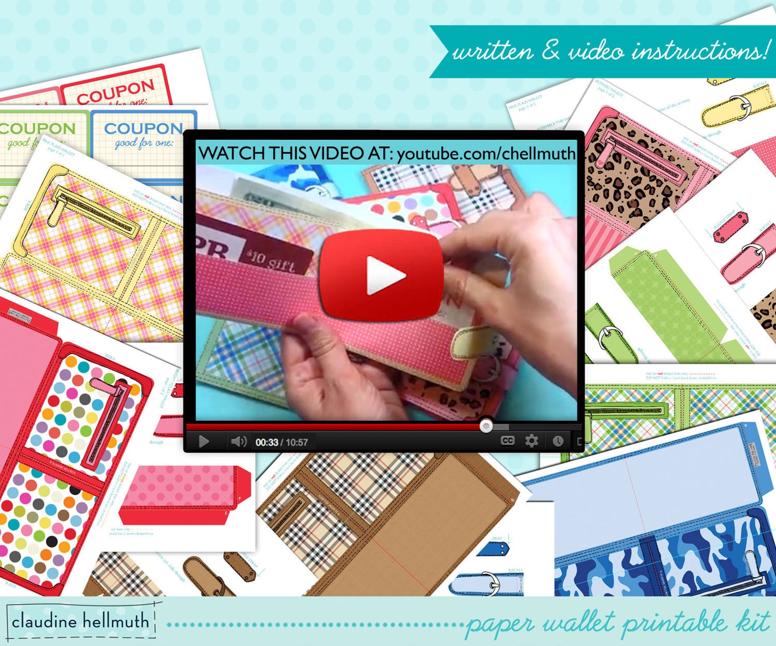 Paper Wallets - Gift Card, Money Holder With Included Chore Coupons ...