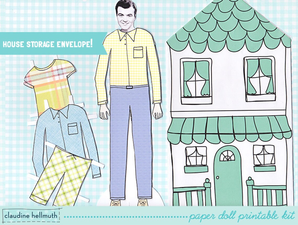 MAN Paper Doll Set Easy for You to Customize With Your Own | Etsy