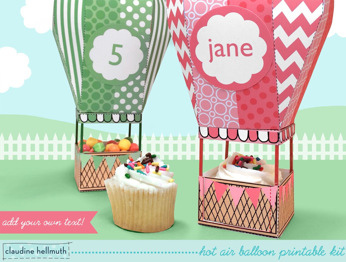Hot Air Balloon Mini Cupcake and Favor Box Holds Candy & - Etsy UK