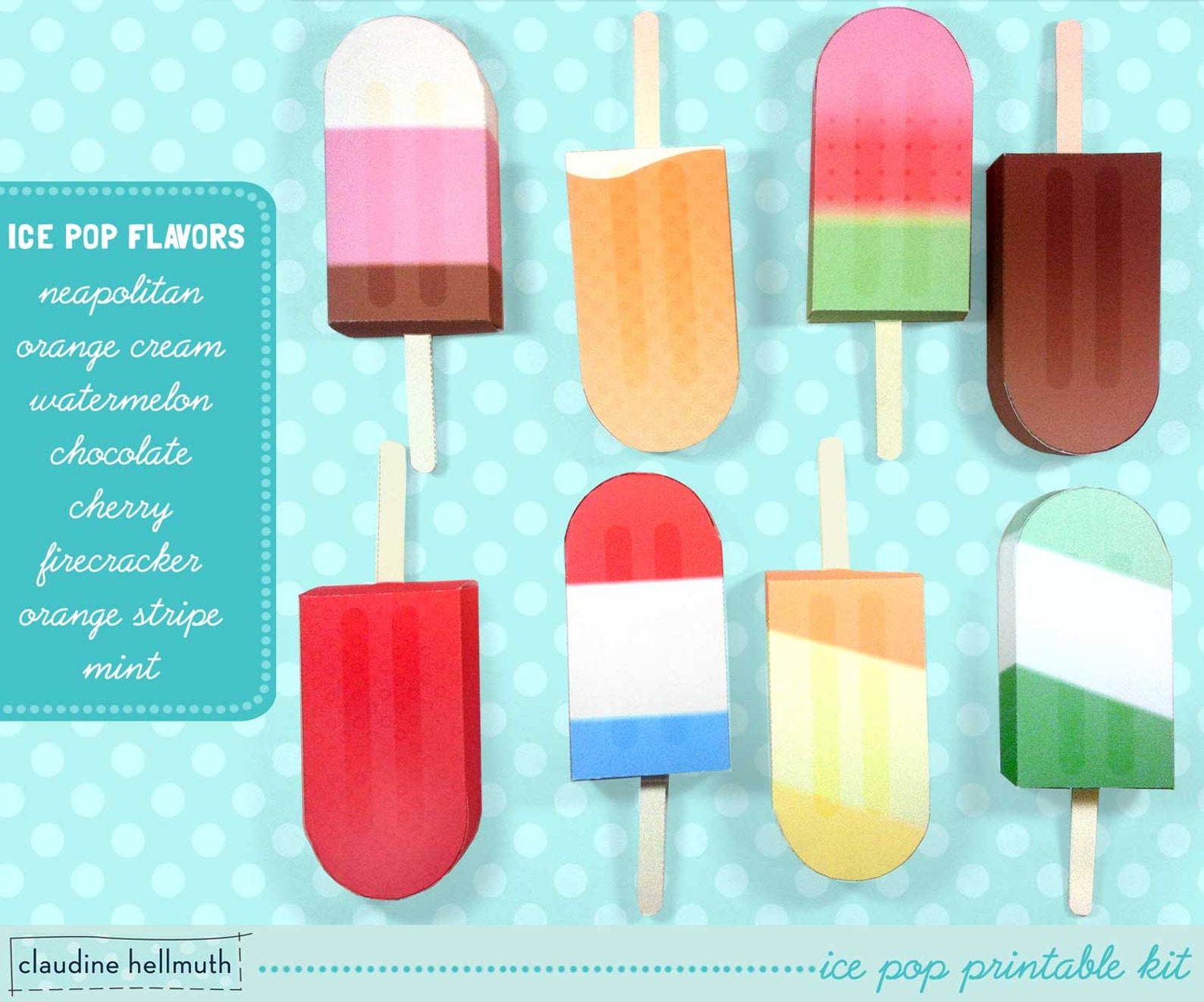 Ice Pop Party Favor Boxes and Gift Card Holders Printable - Etsy UK