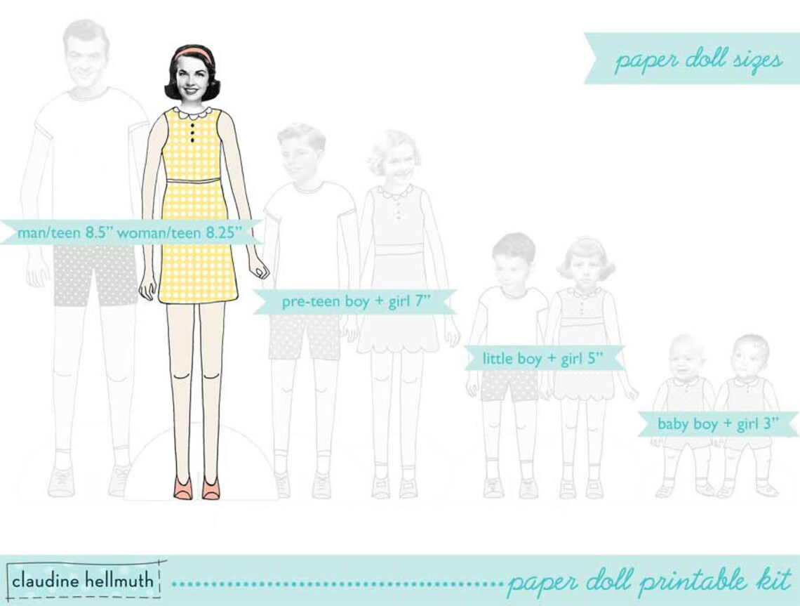 WOMAN Paper Doll Set Easy for You to Customize With Your Own - Etsy