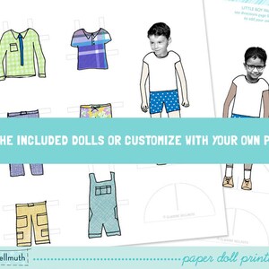 LITTLE BOY Paper Doll Set - Easy for You to Customize With Your Own ...