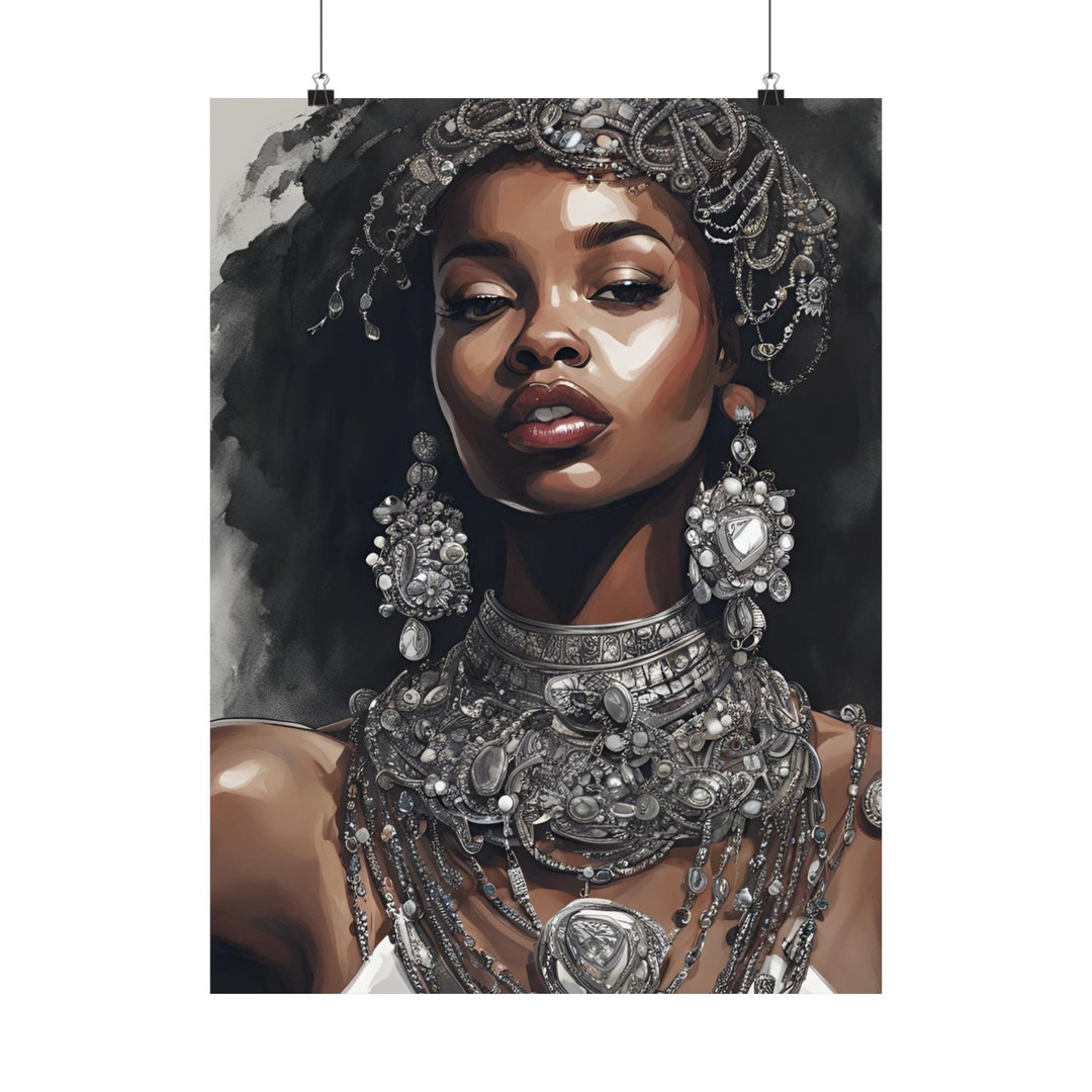 Black African Queen Wall Art Poster Matte Vertical Posters - Etsy
