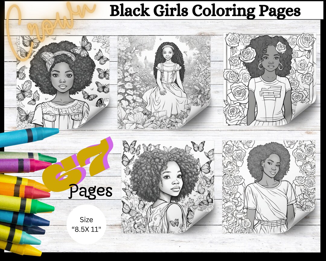 Crown Black Girls Coloring Pages | 67 Black Girls Coloring | Young ...