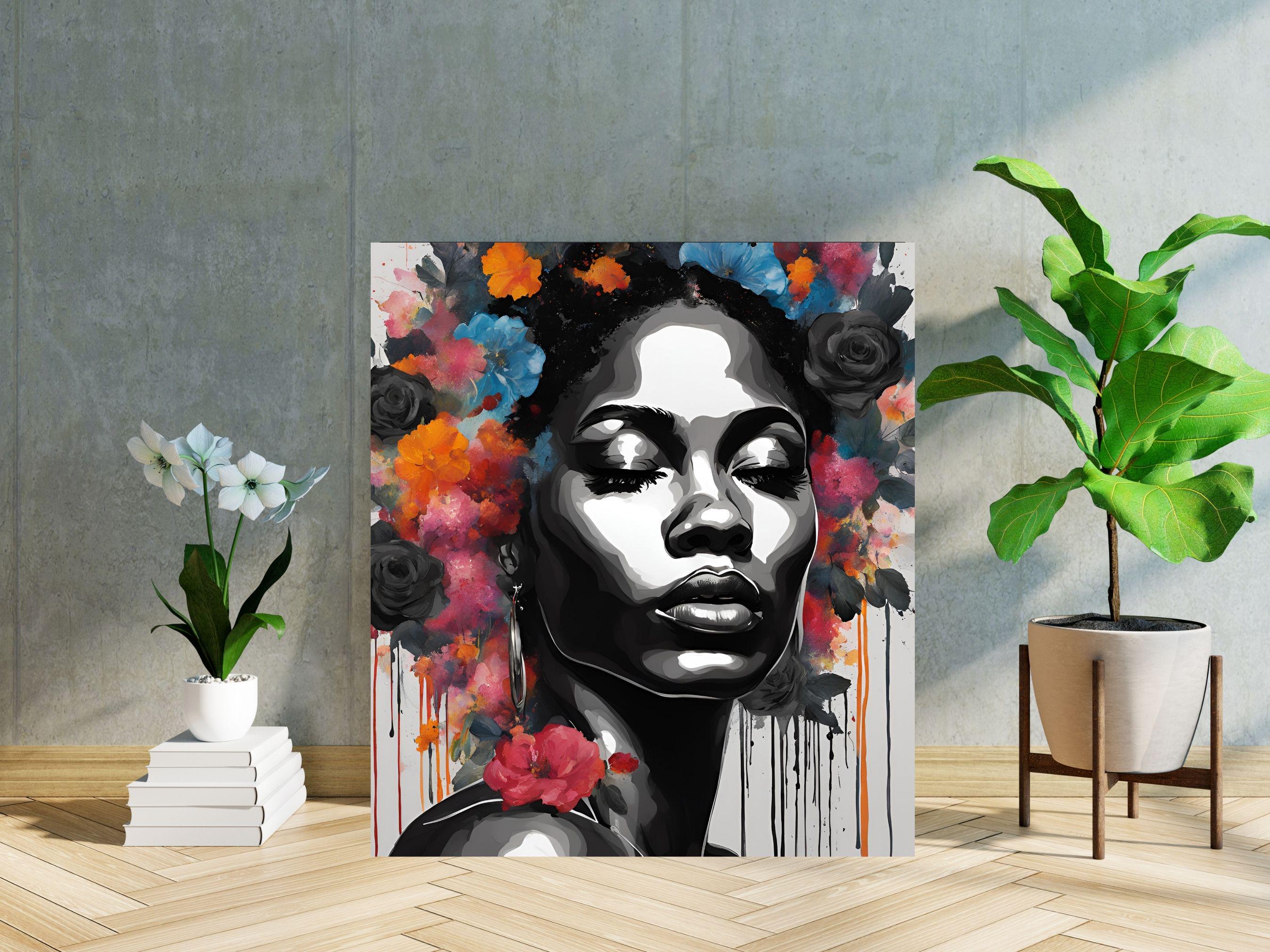 Black Woman Painted Beauty||african America Art| Black Art | Black ...