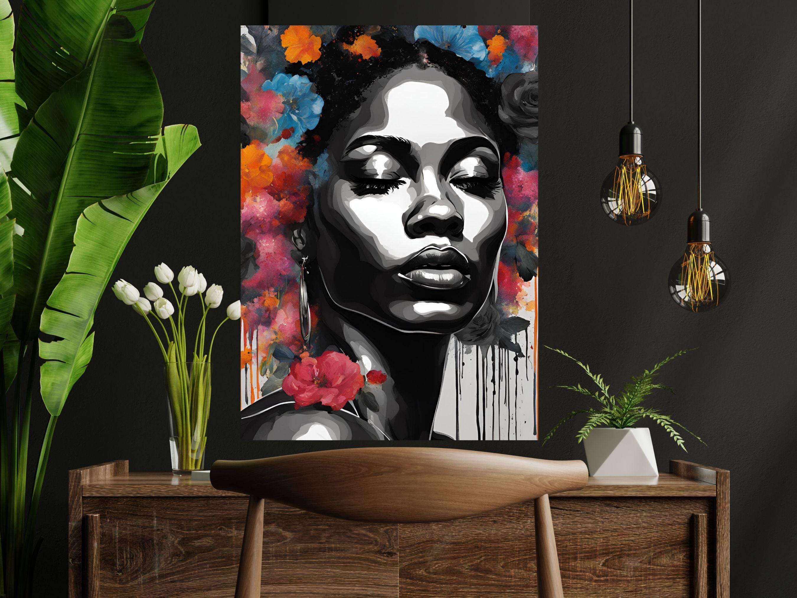 Black Woman Painted Beauty||african America Art| Black Art | Black ...
