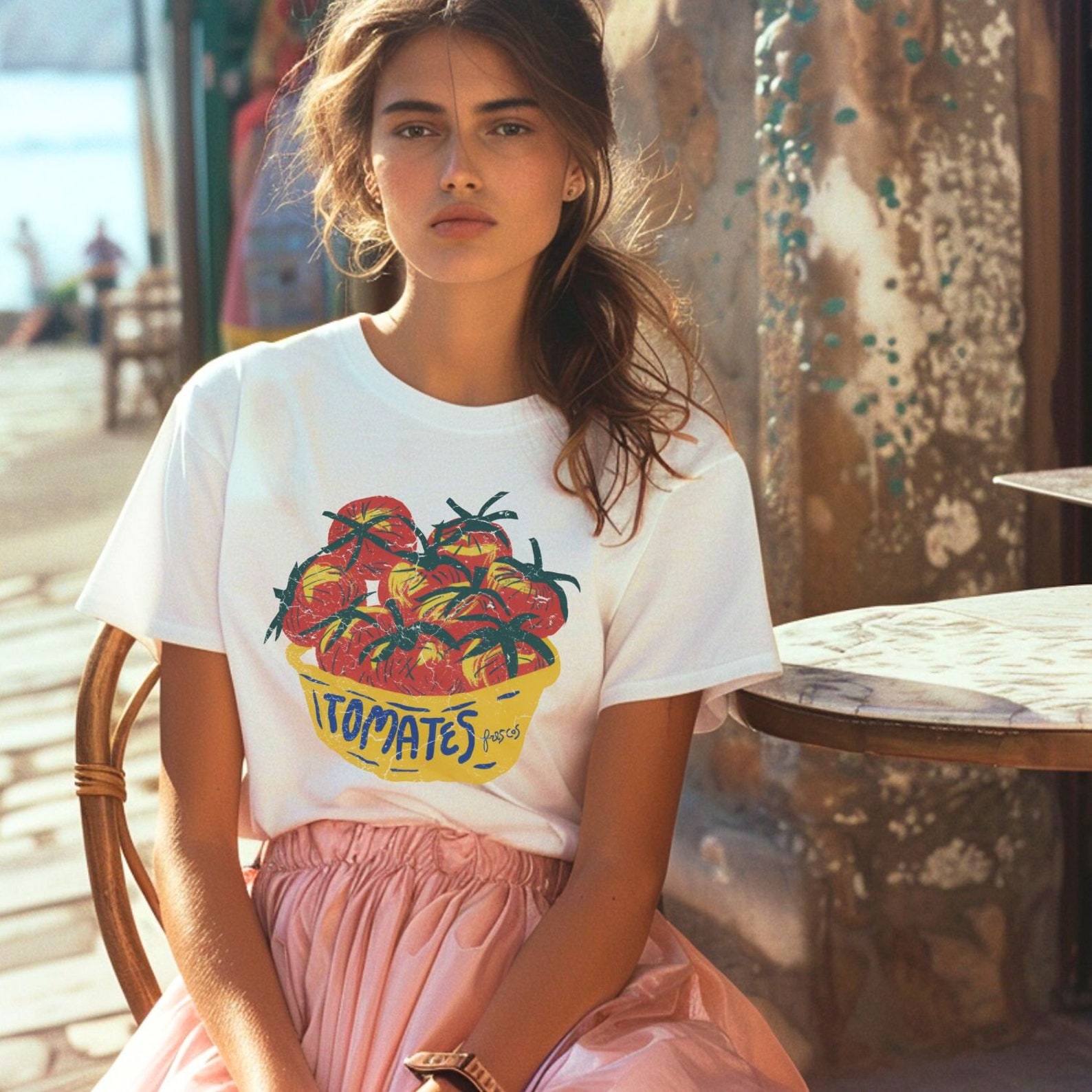 Vintage-style Tomato Shirt, Vegan Shirt, Fruit Shirt, Picnic Shirt ...