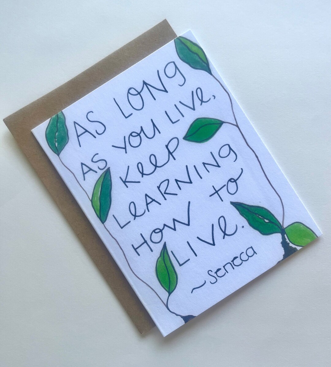 Seneca Quote Greeting Card, Philosophy Card, Encouragement Card ...