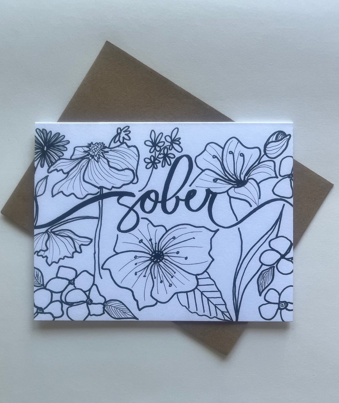 Sober Black and White Greeting Card, Pride in Recovery, Sobriety Card ...