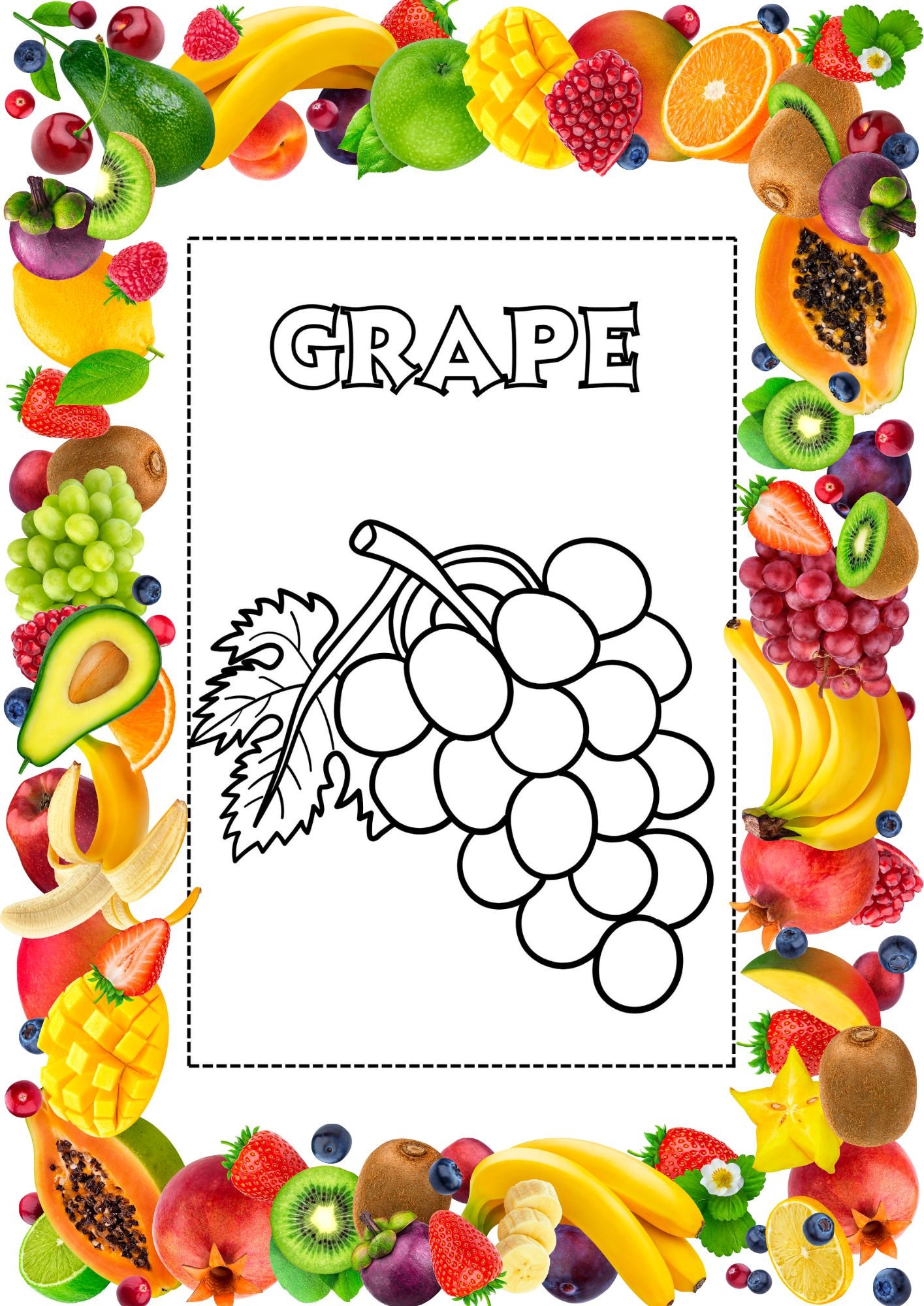 Fruit Coloring Pages Bundle for Children 30 Cute Fruit Coloring Sheets ...