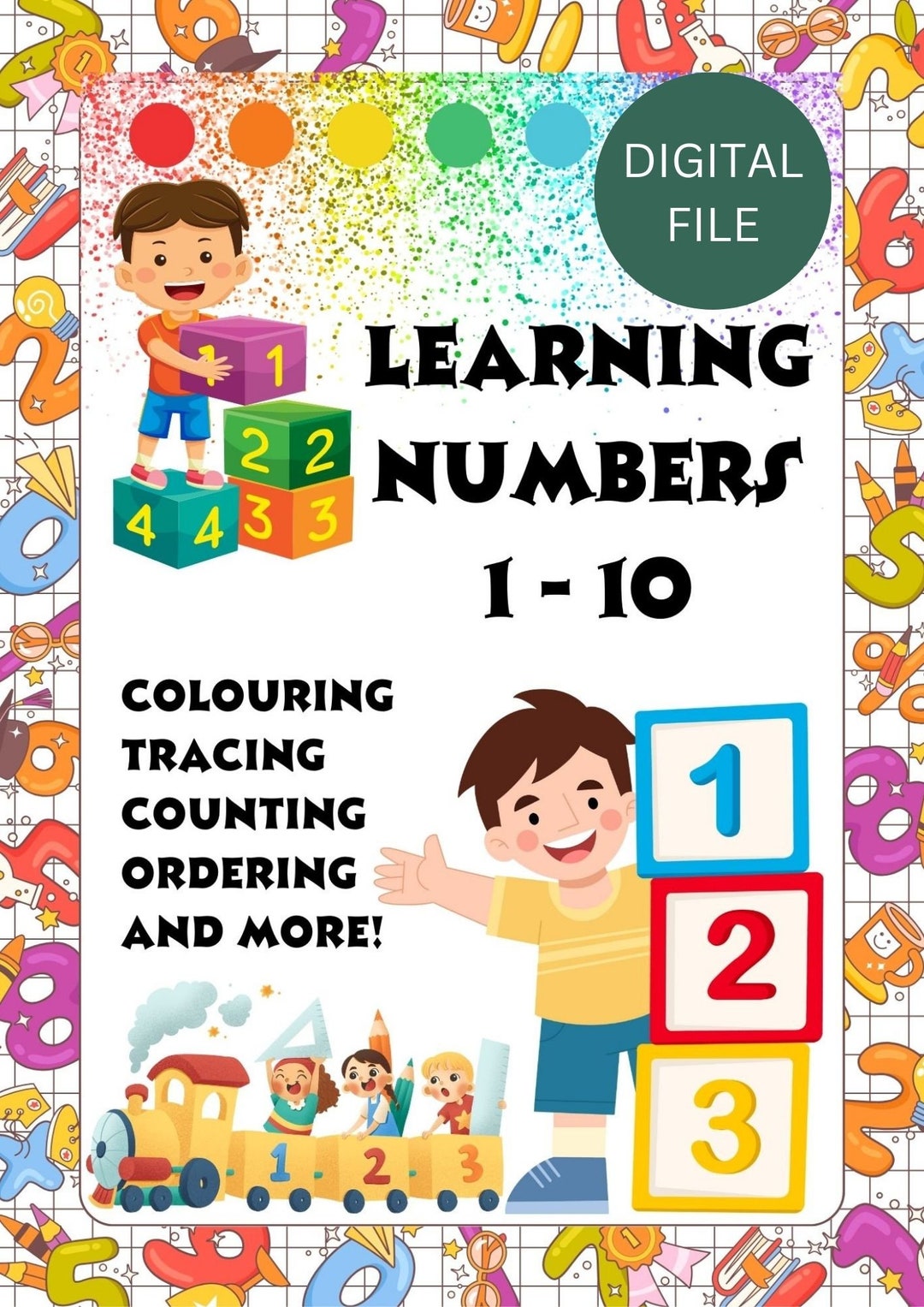 1-10 Printable Coloring Numbers Sheets for Kids | Coloring Pages for ...