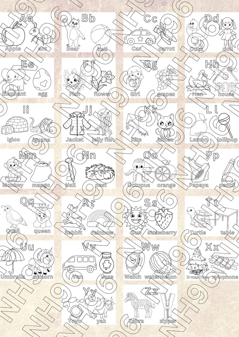 26 Printable Alphabet Coloring Pages Worksheets for Kids |26 Printable ...