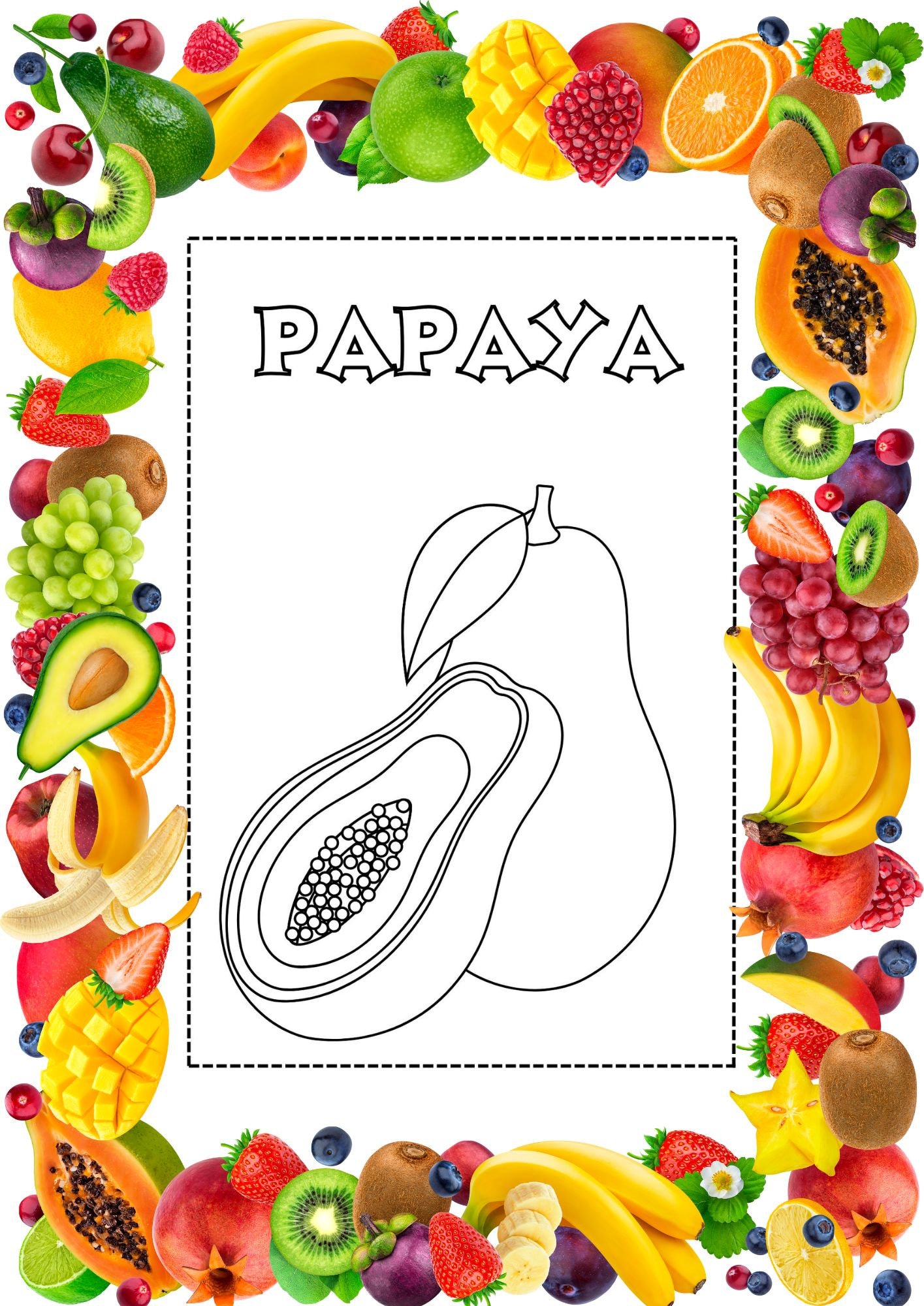 Fruit Coloring Pages Bundle for Children 30 Cute Fruit Coloring Sheets ...