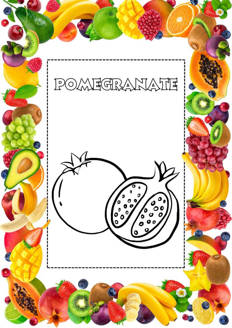 Fruit Coloring Pages Bundle for Children | 30 Cute Fruit Coloring ...