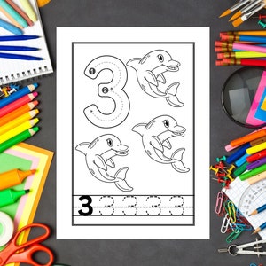 Number Coloring Pages 1-10 - Etsy
