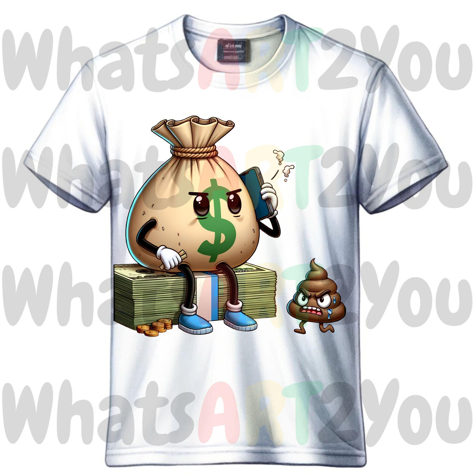 Money Talks BS Walks Digital Art | Funny Money Bag Character for ...