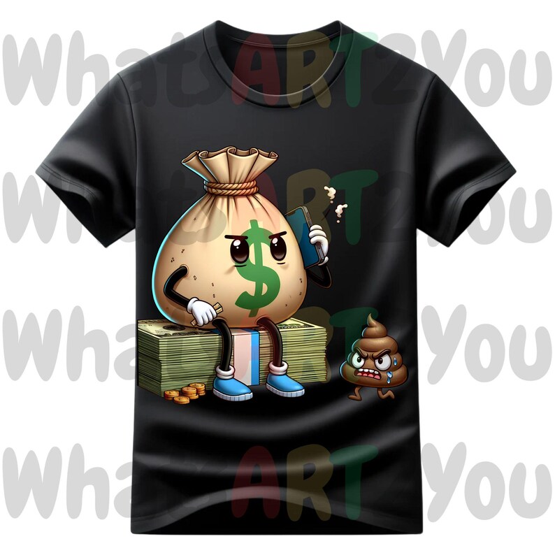 Money Talks BS Walks Digital Art | Funny Money Bag Character for ...
