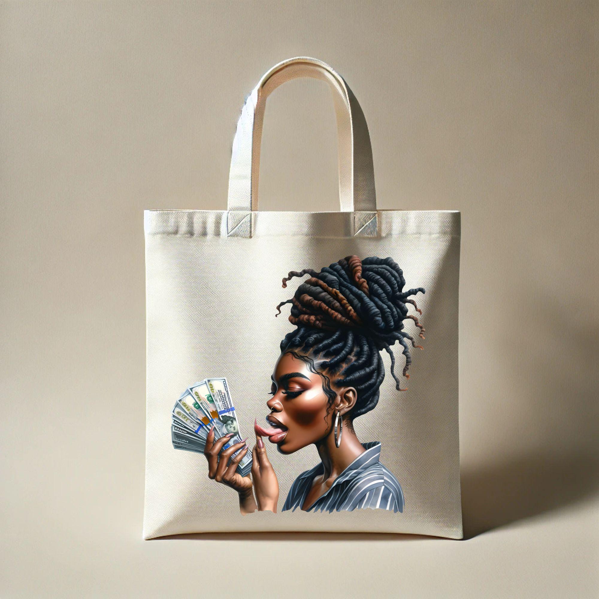 Money Girl Digital Png | Black Woman With Cash | DTF Printable Design ...