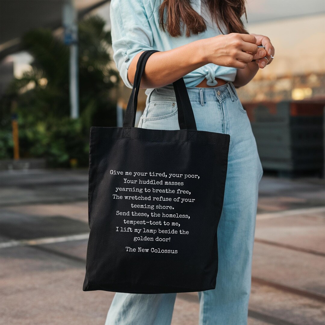 Statue of Liberty Poem Bag, the New Colossus Tote, Immigration ...