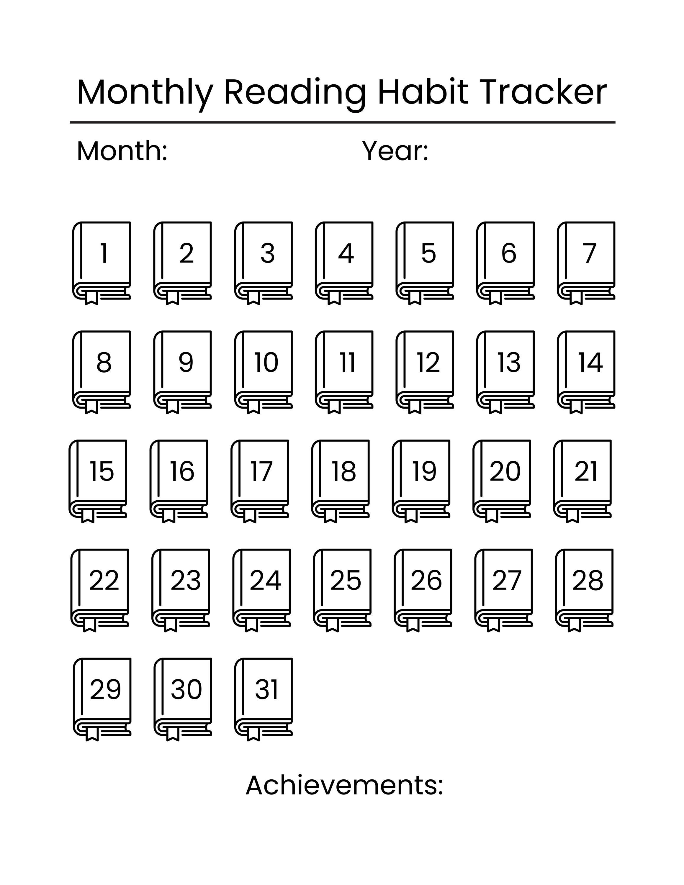 Monthly Reading Habit Tracker – Printable Book Log (PDF) - Etsy