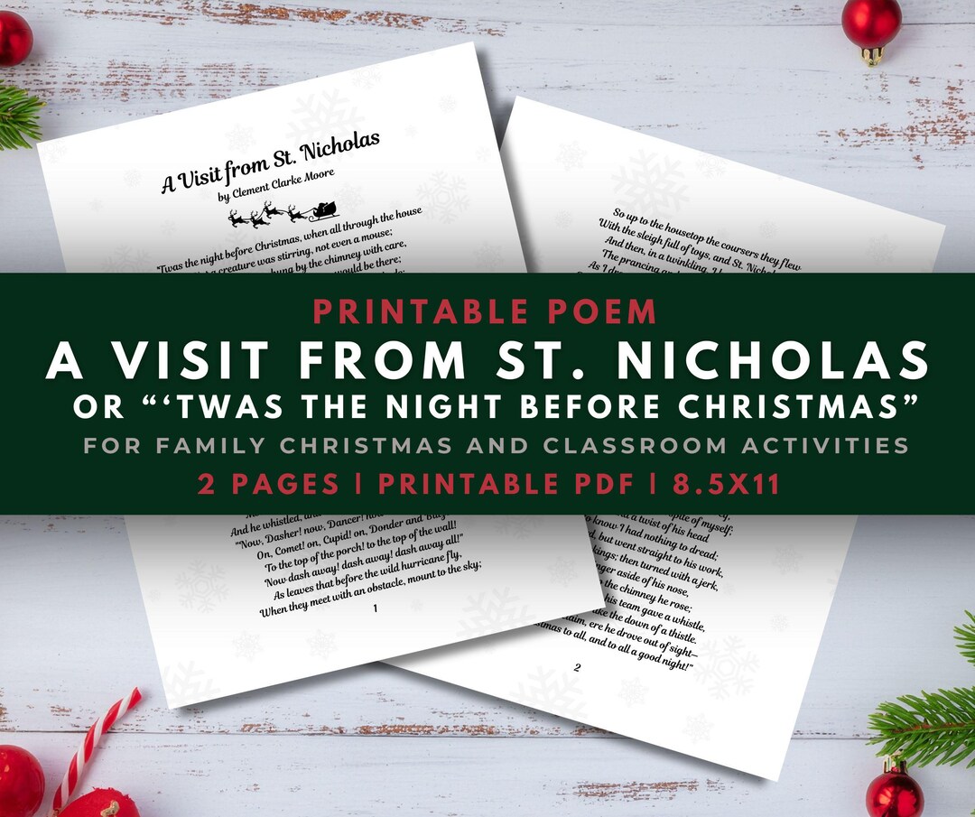 A Visit From St. Nicholas PDF - 'twas the Night Before Christmas ...