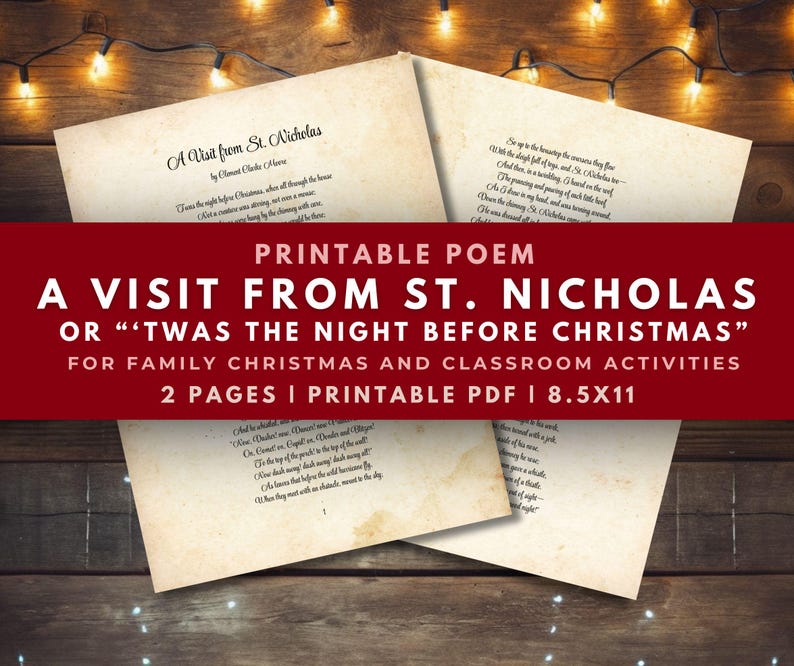 A Visit From St. Nicholas PDF - 'twas the Night Before Christmas ...