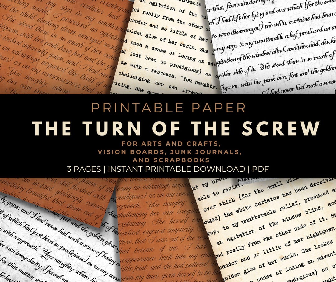 The Turn of the Screw Printable Paper: Spooky Halloween Scrapbook, Junk ...