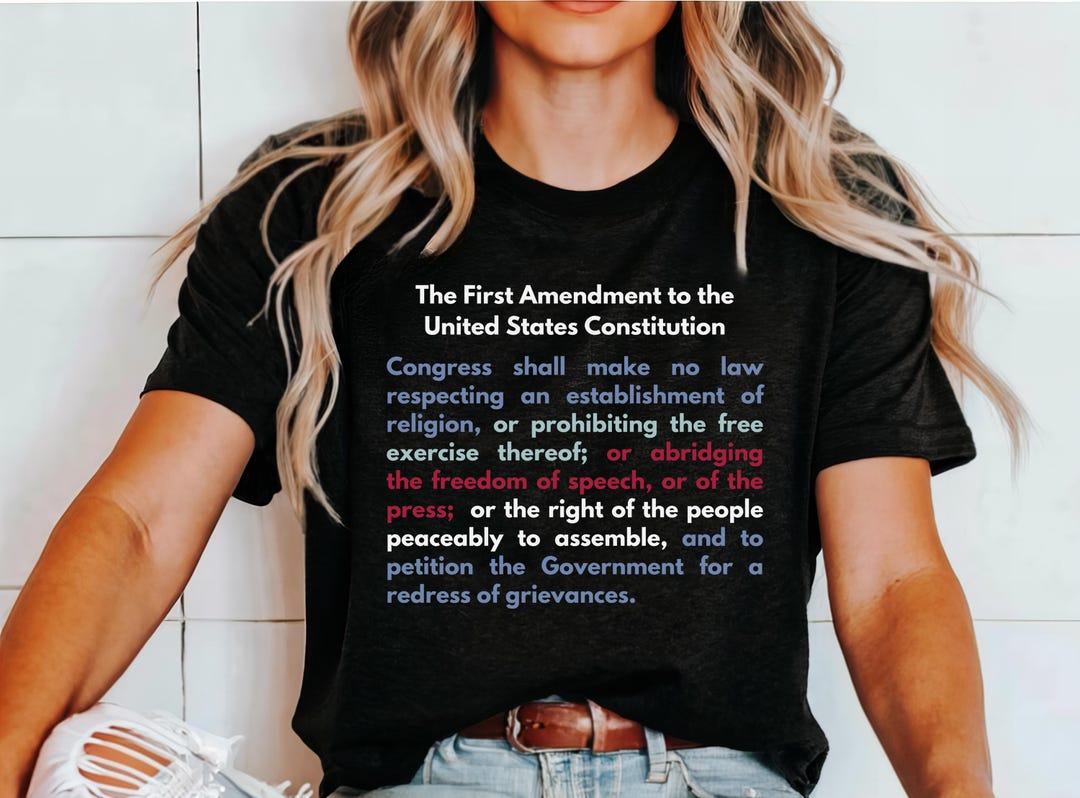 First Amendment U.S. Constitution Unisex Shirt: Freedom of Speech - Etsy