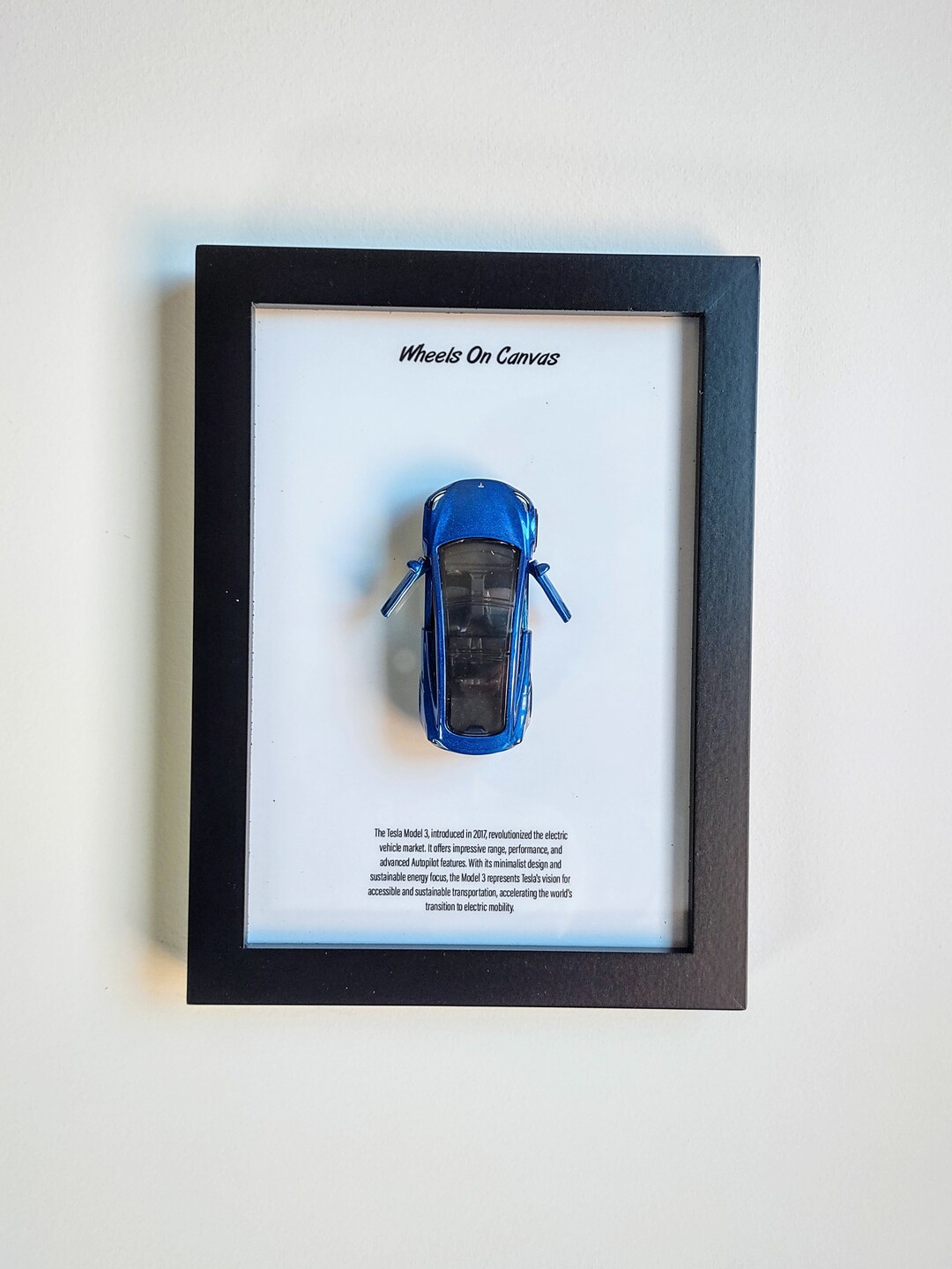 Tesla Model 3 3D Car Poster Modern Electric Car Wall Art Cool Racing ...