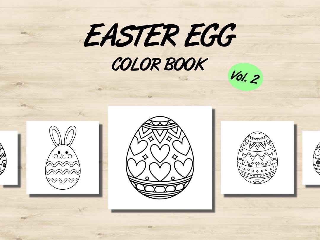 Easter Egg Coloring Book for Kids – 20 Printable Pages – PDF-JPEG-PNG ...