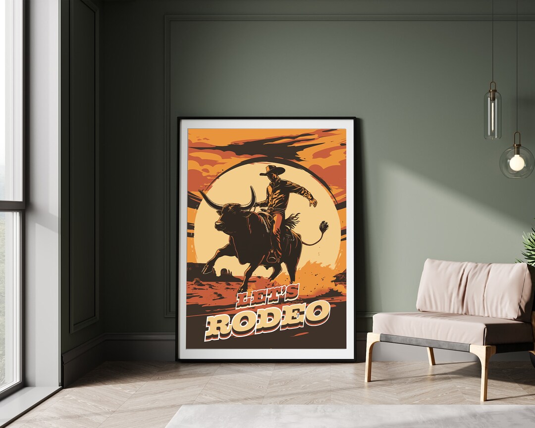 Downloadable Rodeo Art Print | Rodeo Cowboy | Wild West | Gallery Wall ...