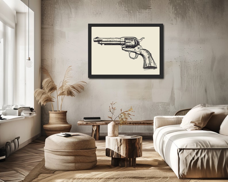 Vintage Southwestern Revolver Poster Western Aesthetic DIGITAL PRINTS ...