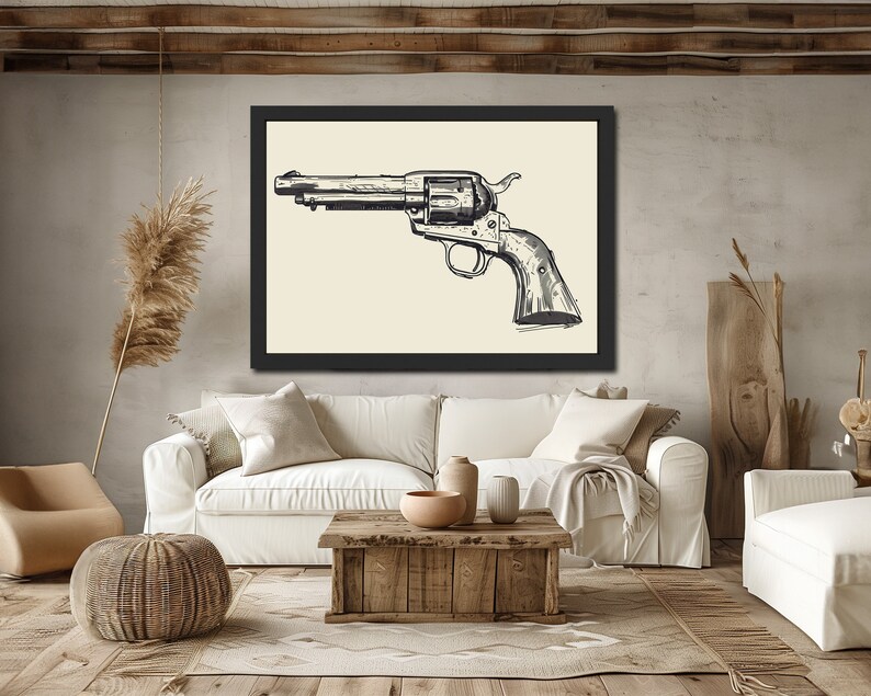 Vintage Southwestern Revolver Poster Western Aesthetic DIGITAL PRINTS ...