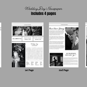 Customizable Wedding Newspaper Template - Etsy