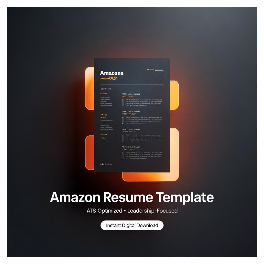 Amazon Resume Template | Ats-optimized Resume for Amazon Jobs ...