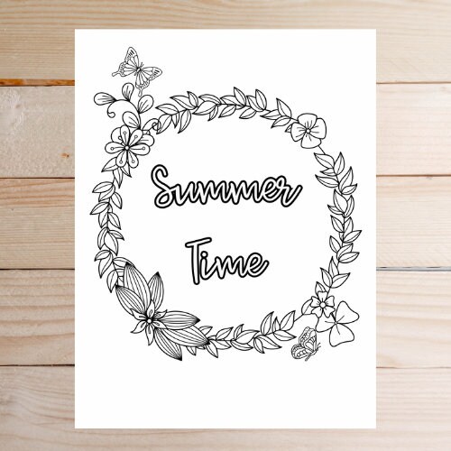 Summer Coloring Pages, Printable Coloring Sheets, Relaxing, Cute Summer ...