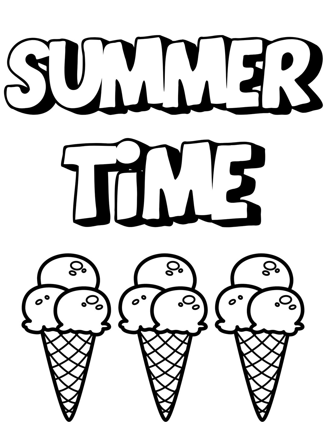 Summer Time Coloring Pages 5 Pages - Etsy