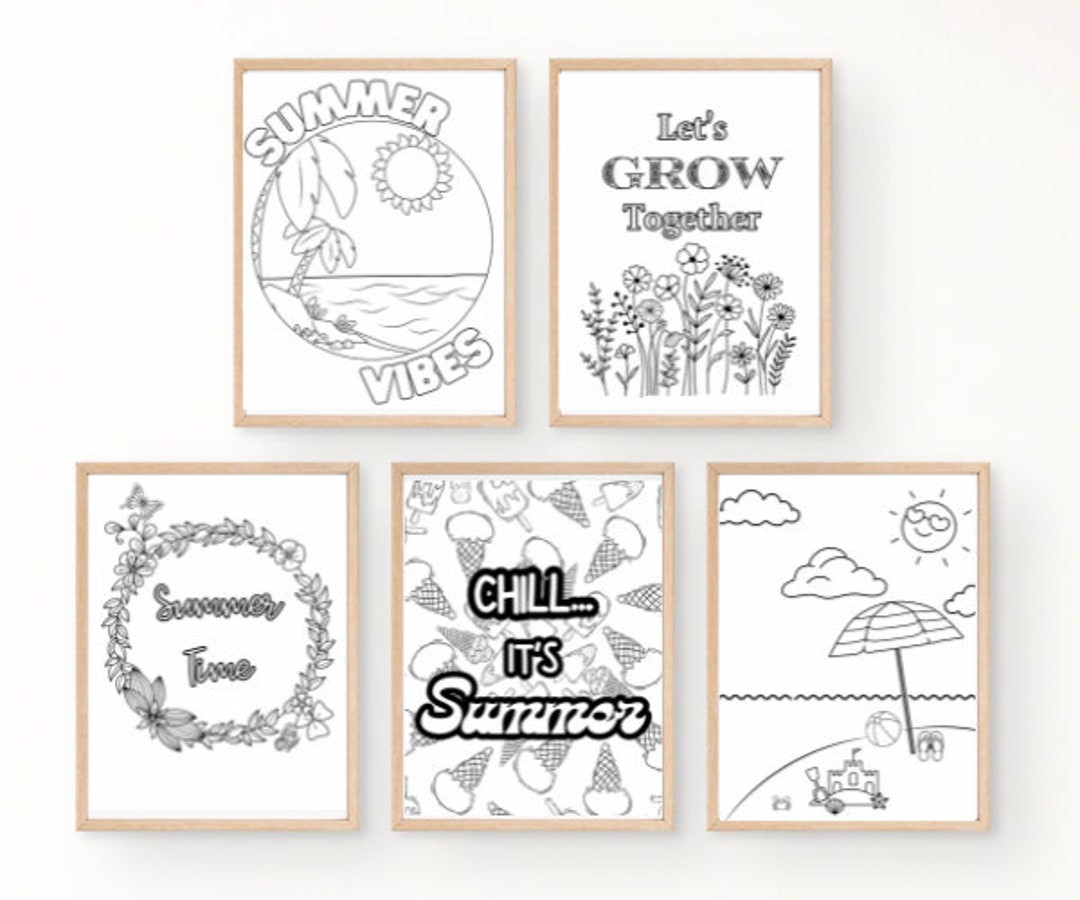 Summer Coloring Pages, Printable Coloring Sheets, Relaxing, Cute Summer ...
