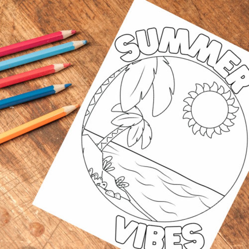 Summer Coloring Pages, Printable Coloring Sheets, Relaxing, Cute Summer ...