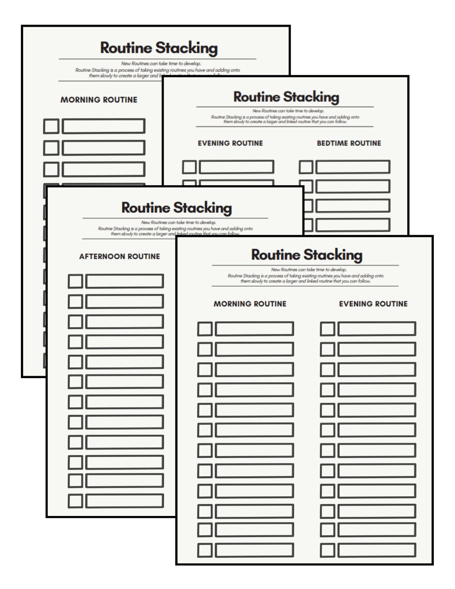 Routine Stacking Sheet - Etsy