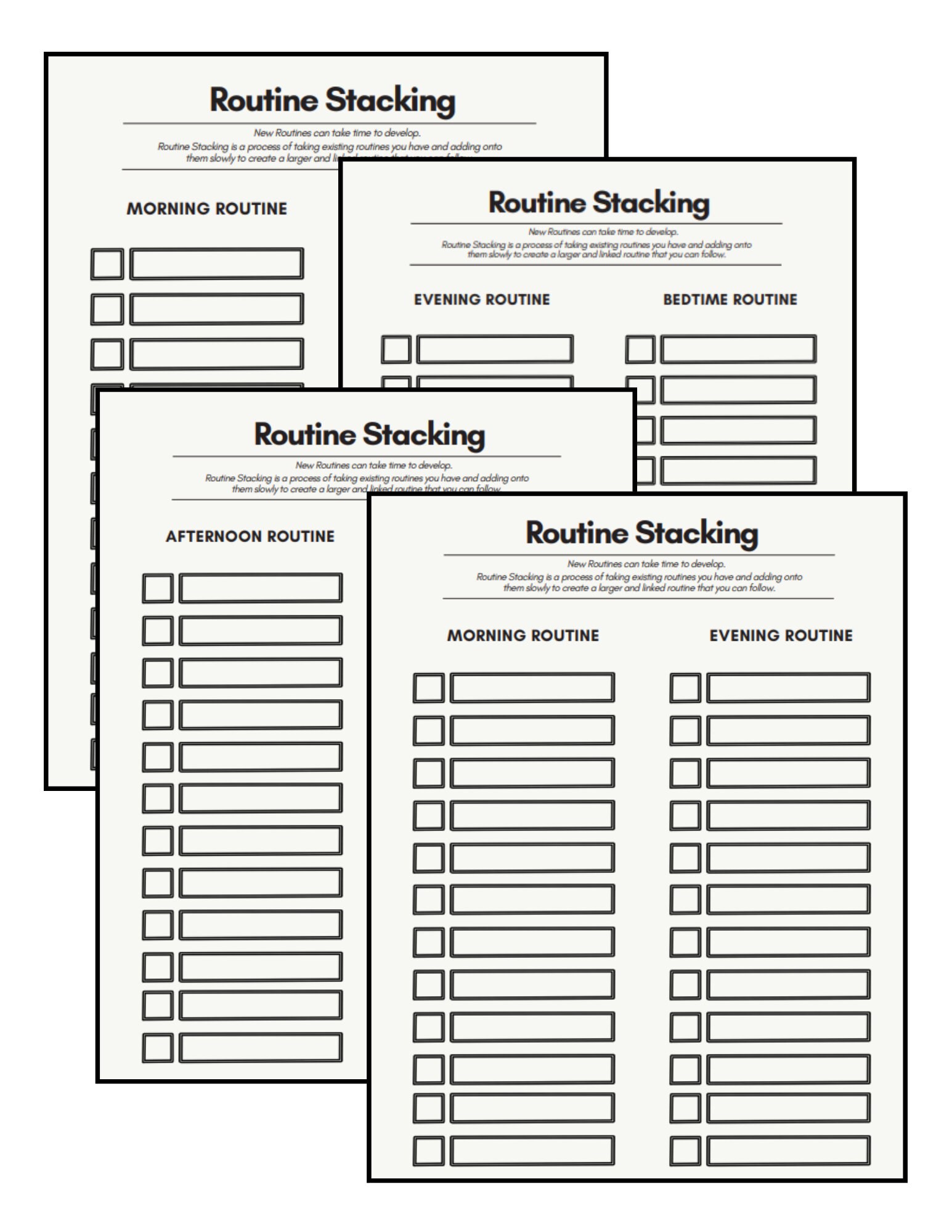 Routine Stacking Sheet - Etsy