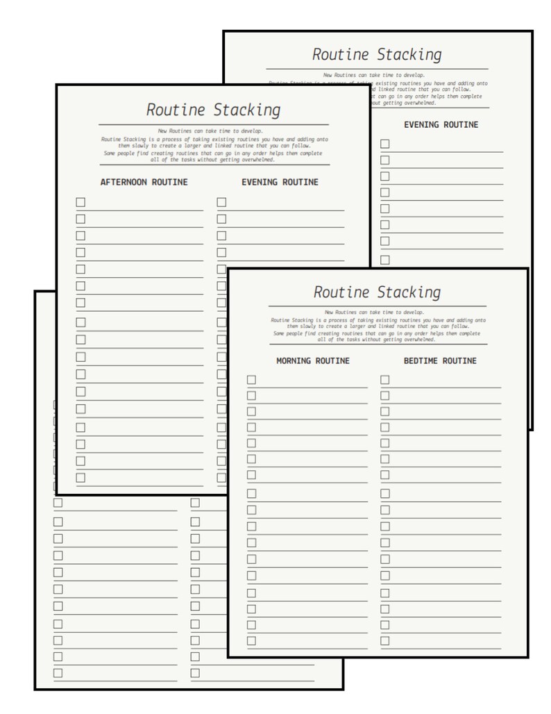 Routine Stacking Sheet - Etsy