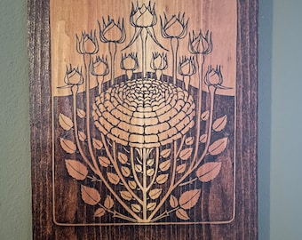 Flower Handmade Wood Burn, Pyrography. Art Design by Julie De Graag ...