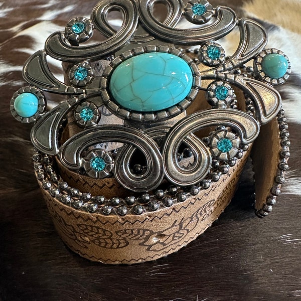 Turquoise Belt Buckle - Etsy