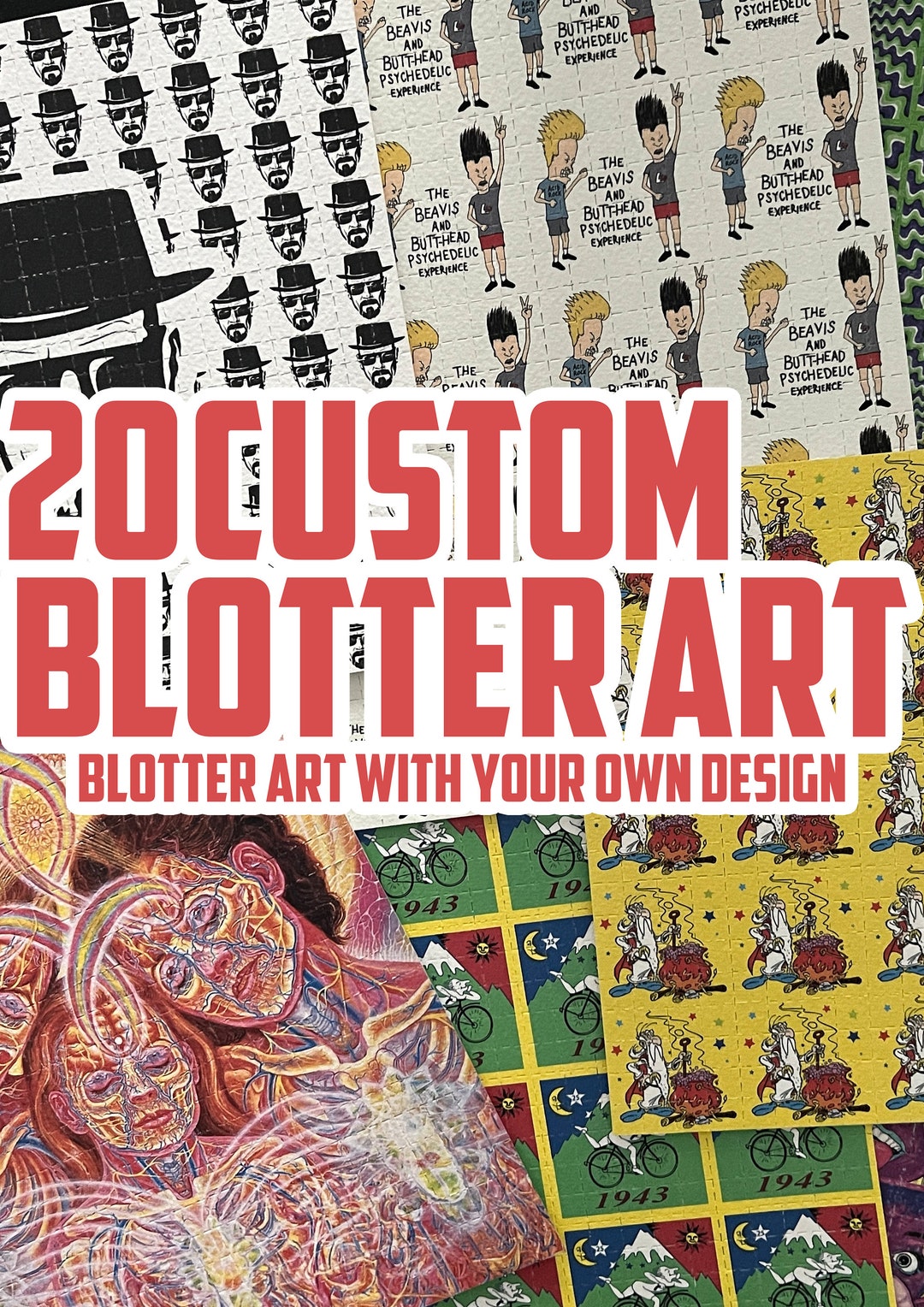 20x Custom Blotter Art - Blotter Art With YOUR OWN Design! - Etsy