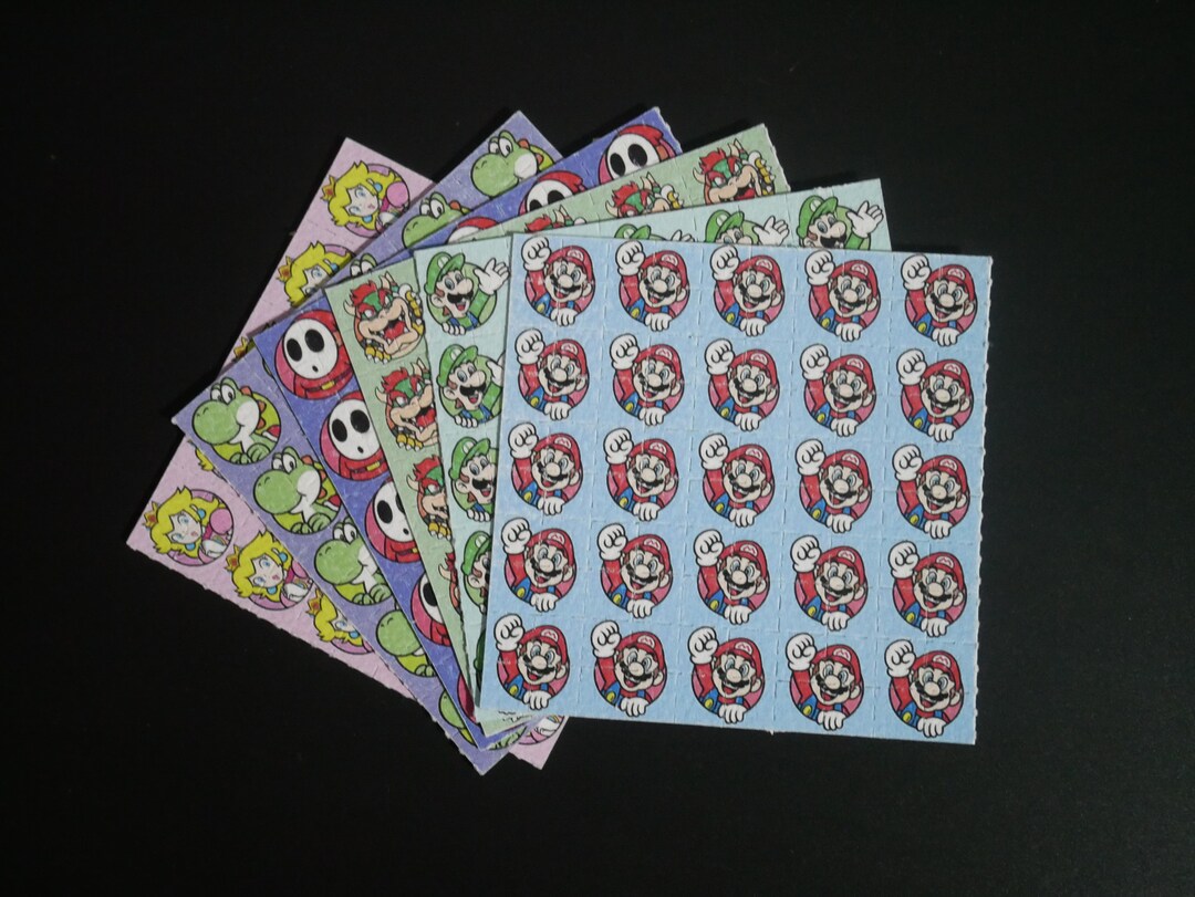 Super Mario Characters Mini Blotter Art 9cm X 9cm 100 Tabs LSD FREE ...