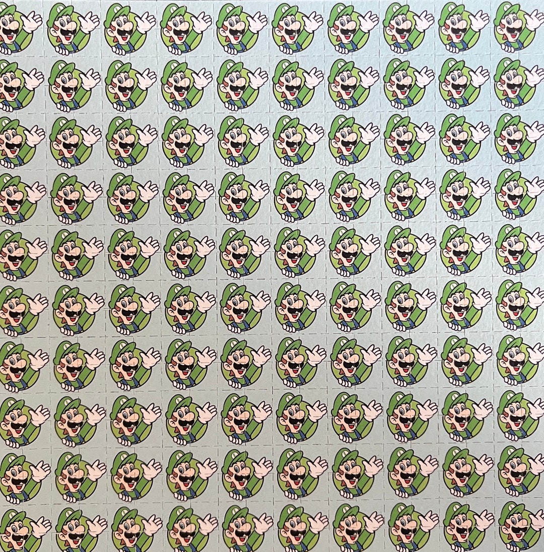 Luigi (super Mario) - Blotter Art - 18cm X 18cm - 400 Tabs/pieces *LSD ...