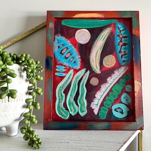 Original Abstract Painting,8x10 Acrylic on Framed Canvas Panel,nature ...