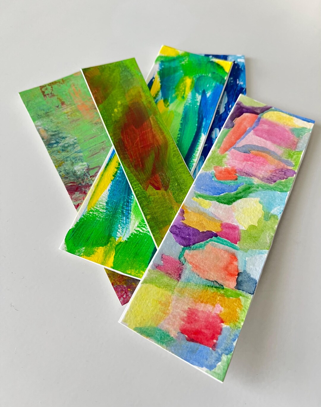 Hand Painted Bookmarks: Original Abstract Watercolor Art, Unique Book ...
