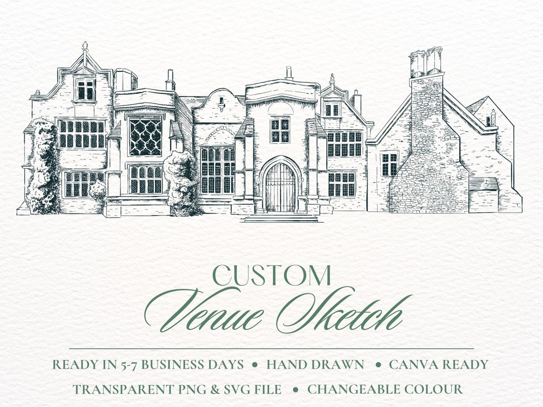 Custom Venue Sketch, Wedding Venue Illustration, Custom Art, Hand Drawn ...